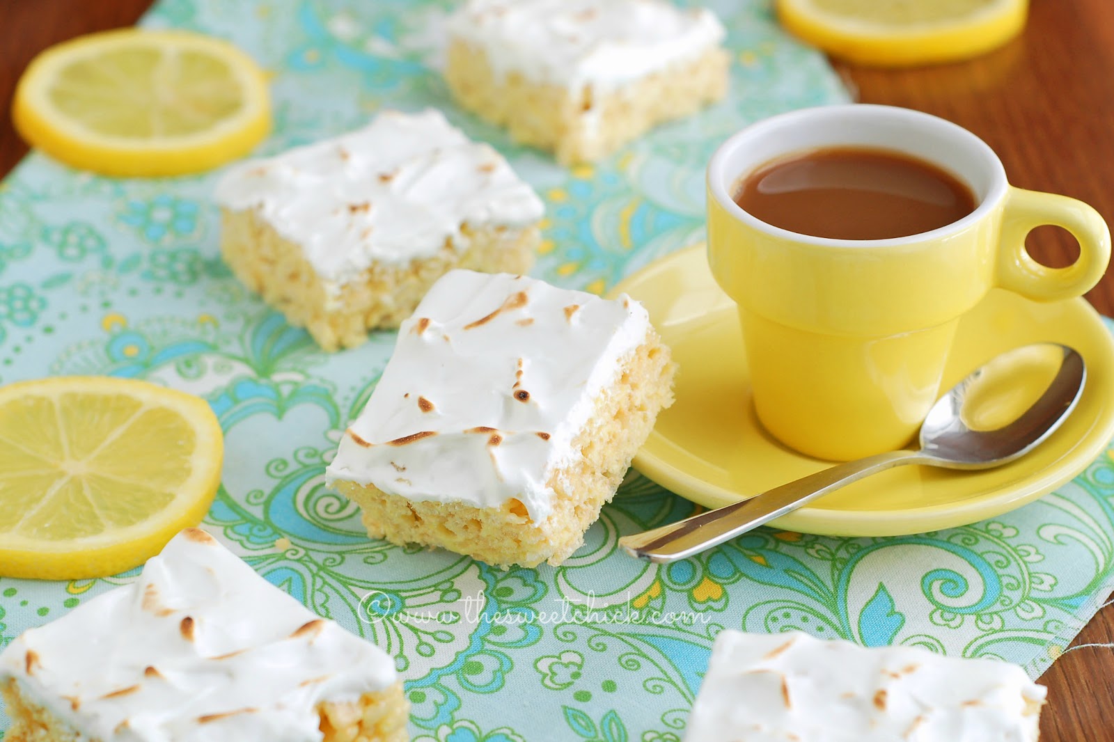 Lemon Meringue Rice Krispie Treats