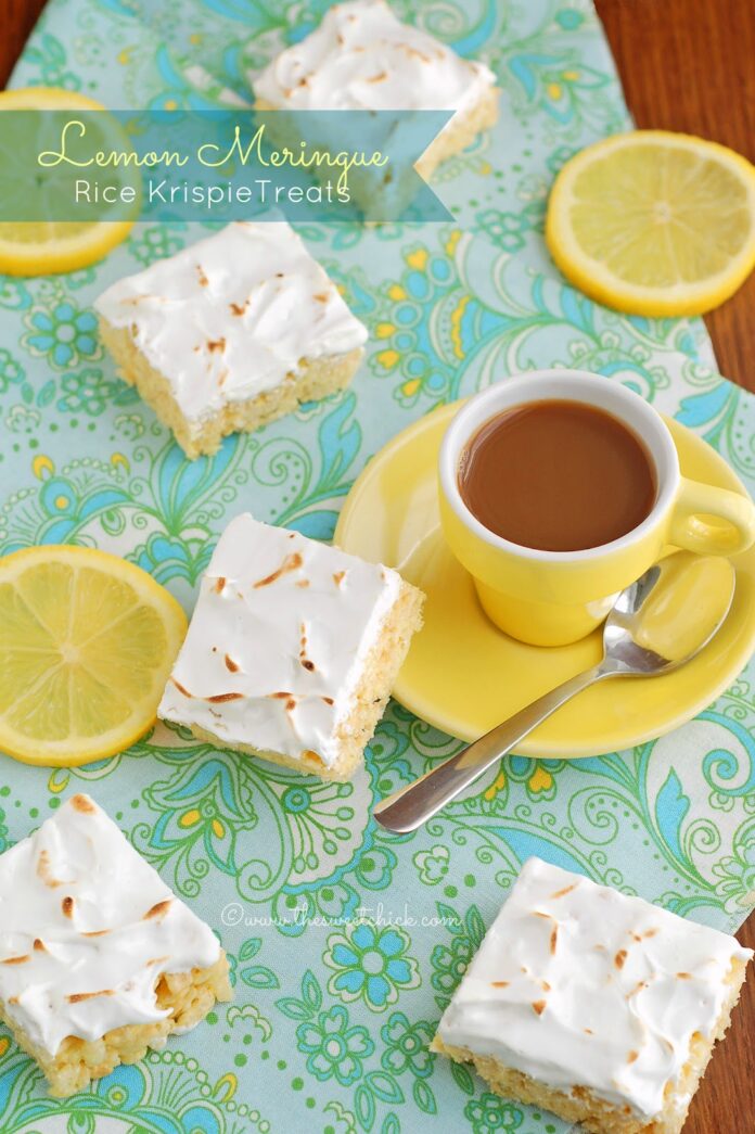 Lemon Meringue Rice Krispie Treats